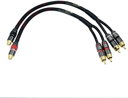 Arklove 2ft Shielded RCA Splitter Subwoofer Stereo Audio Video Cable 1 ...