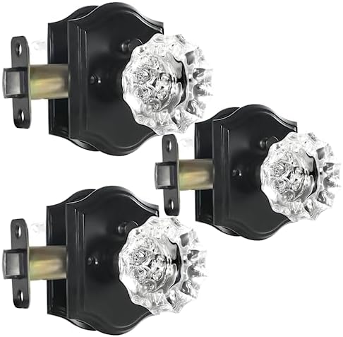 Floresita Crystal Door Knobs, Pink Glass Door Knobs Interior Rose Shape ...