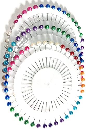 Click Desire Steel Multicolored (8 Colours) Pearl Head Pins for Tailor ...