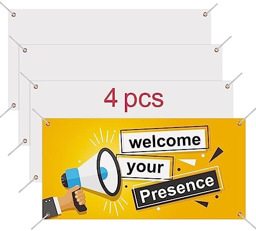 4Pcs Sublimation Blank Banners - 2x4 Ft Polyester Oxford Cloth Banner ...