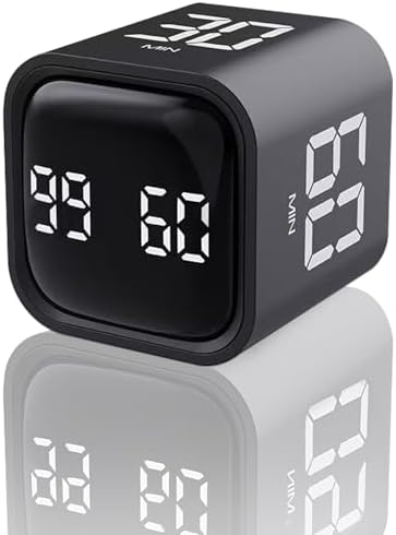 EooCoo Stylish Digital Timer, Creative Cube Rotation Timer 5/10/30/60 ...