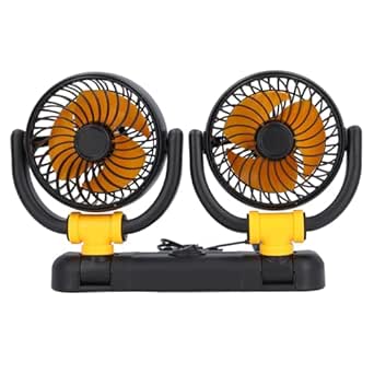 Dual Head Car Fan, Adjustable 2 Speed Electric Auto Cooling Fan DC12V ...