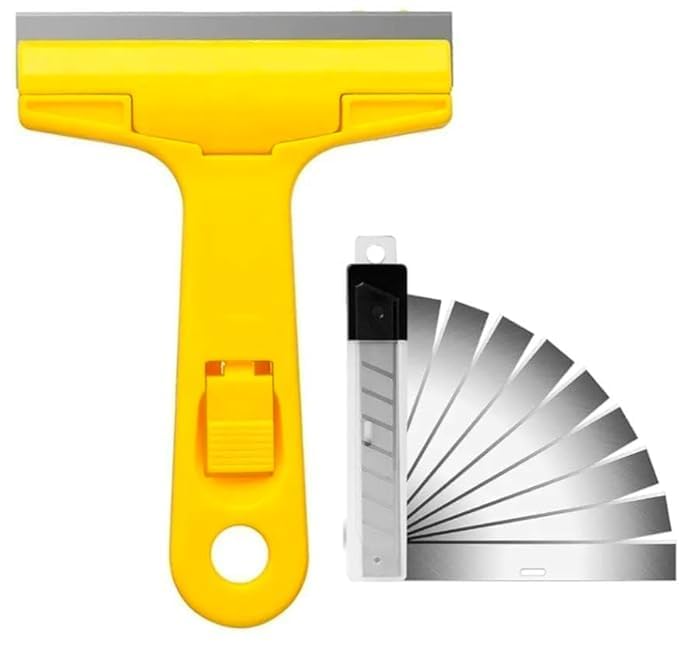VISHARNI Razor Blade Tile Scraper Tool | Multi-Surface Cleaner with 4 ...