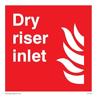 Dry riser inlet Sign - 100x100mm - S10 : Amazon.co.uk: DIY & Tools