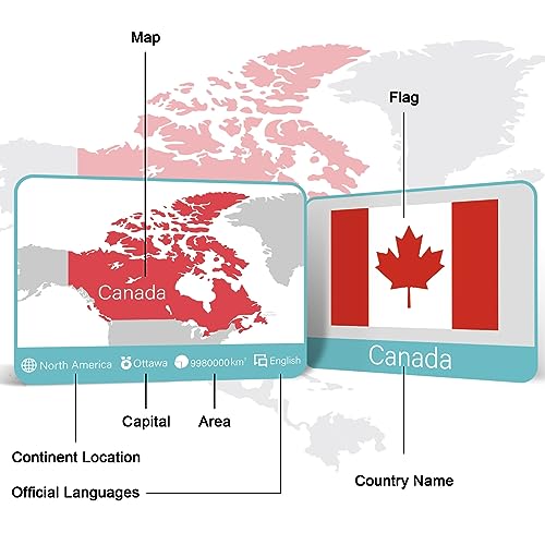 Snapklik.com : 244PCS Countries Of The World Flags Flash Cards Country ...