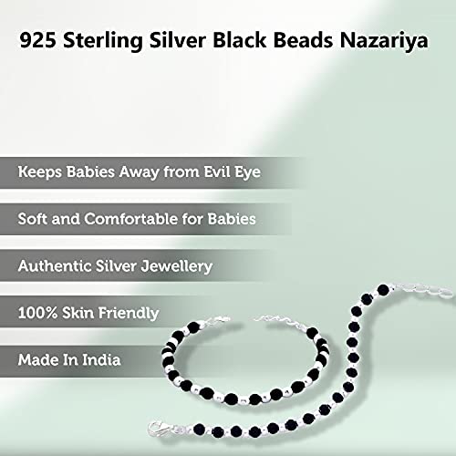 Shiyara Jewells 92.5 Sterling Silver Black and White Beads Crystal ...