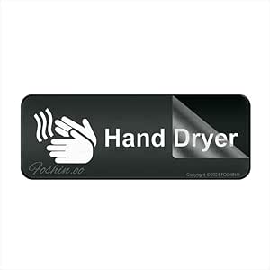 Amazon.com: Acrylic Plastic Sign Hand Dryer Sign 3" X 10" Self-Adhesive ...