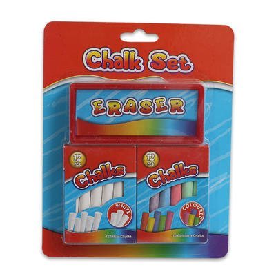 Buy 3pc Assorted Colors CHALK SET W/ ERASER Online at Low Prices in ...