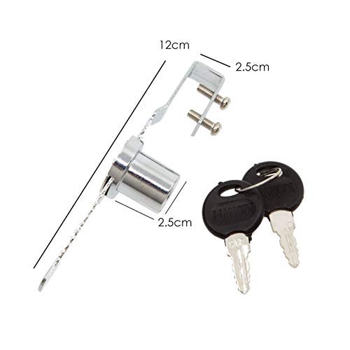 TRIXES Silver Easy Install Glass Display Showcase Cabinet Slide Lock ...