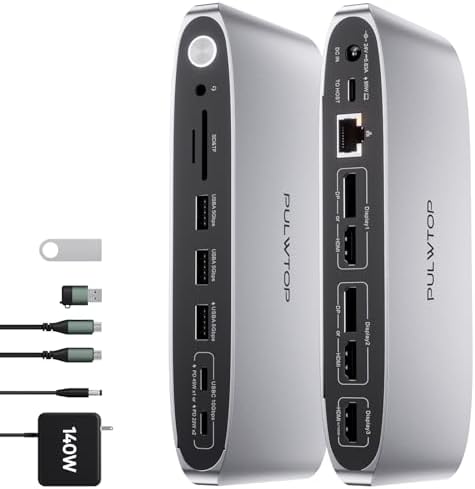 Amazon.com: Plugable 4K Docking Station Triple Monitor with 100W Power ...