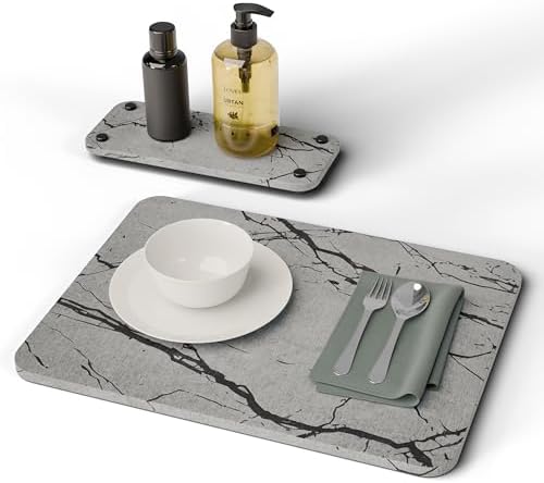 Amazon.com: Large Stone Drying Mat for Kitchen Counter - Quick Dry ...
