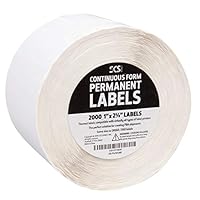 Thermal Label Printer Roll 1" x 2-5/8" - 2000 Permanent Adhesive Labels ...