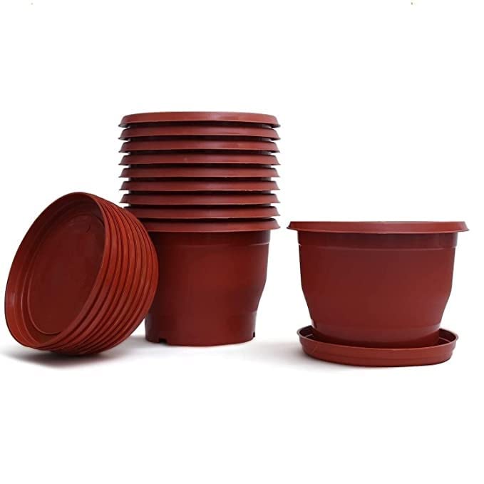 Guru24Hours Flower 12" Pot with Bottom Tray Set - Home Garden Office ...