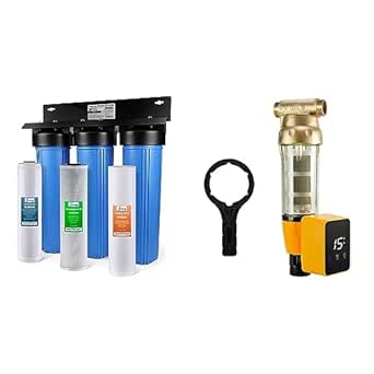 iSpring Whole House Water Filter System & WSP50ARB Spin Down Sediment ...
