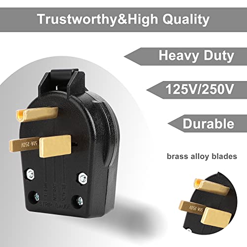Snapklik.com : 50A Power Plug NEMA 6-50P 50Amps 250V Power Plug, Heavy ...
