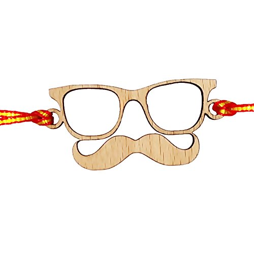 Buy Incredible Gifts India Mooch Style Wooden Rakhi (M07W, Brown) at ...