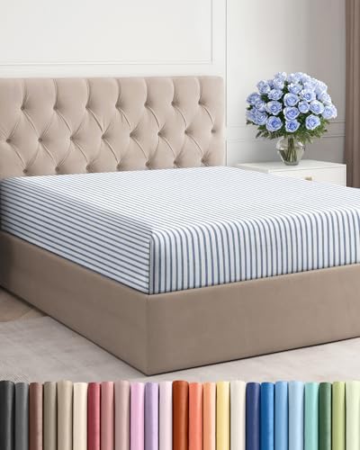 Amazon.com: Full Fitted Bed Sheet - Bottom Single Fitted Sheet Only ...