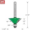 Trend CraftPro Two Flute Self Guided Chamfer Router Cutter Bit, 1/4 ...