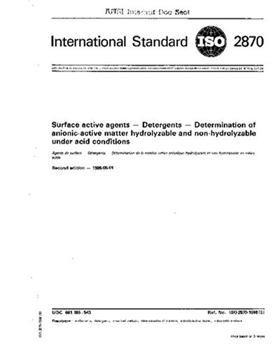 ISO 2870:1986, Surface active agents - Detergents - Determination of ...
