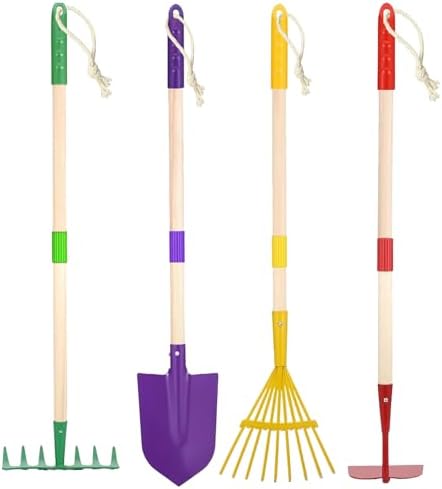 Amazon.com: Play22 Kids Garden Tool Set Toy 4-Piece - Shovel, Rake, Hoe ...