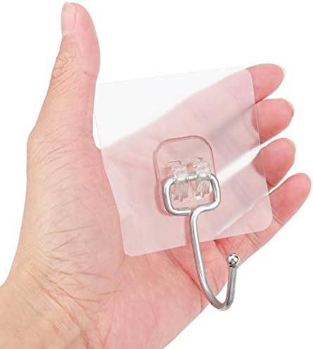 PaiLeWei 6 Pcs Adhesive Hooks - Clear Hooks Self Adhesive Plastic ...