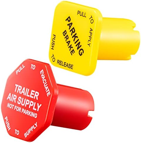 Parking and Air Brake Knobs 298818 298817, 298818N Yellow Semi Truck ...