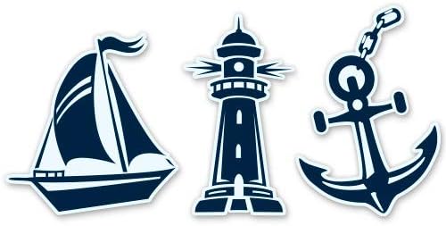 Amazon.com: Anchor Nautical Navy Vinyl Sticker - Car Phone Helmet ...