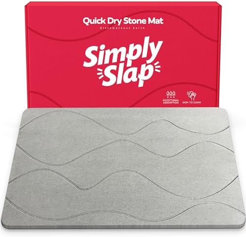 Amazon.com: Simply Slap Diatomaceous Stone Bath Mat - Absorbent & Slip ...