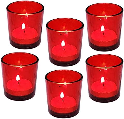 Buy Mahganya Set of 6 Votive Glass Tealight Candle Holders - Christmas ...