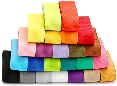 Ampkllz 24pcs Elastic Band for Sewing,Coloured Sewing Elastic,Flat ...