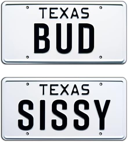 Amazon.com: Urban Cowboy | Bud + Sissy | Metal Stamped License Plates ...