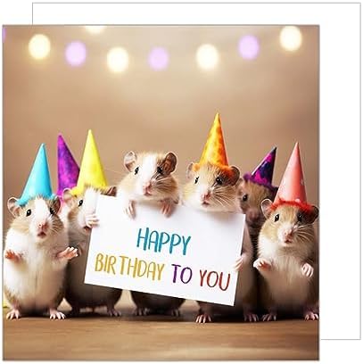 Cute Hamster Birthday Card - Happy Birthday - Hamster Design - Made in ...