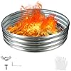 Amazon.com : YSEJOMP 48 Inch Round Galvanized Fire Pit Ring/Fire Ring ...