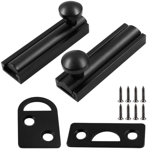 Coufce 2pcs 2 Inch Solid Brass Slide Bolt, Black Gate Latch Sliding ...