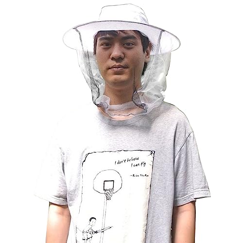 NAVADEAL White Beekeeper Beekeeping Hat with Veil Mosquito Fly Head Net ...