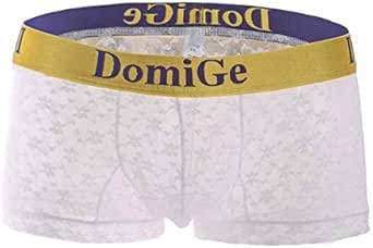Amazon.com: DomiGe Sheer Mesh See-Through Trunks Underwear, Mens (L ...