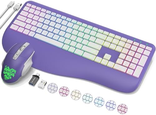 Amazon.com: Wireless Keyboard and Mouse Combo, RGB Backlit ...