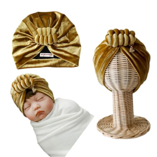 Amazon.com: Baby Girls Knot Turban Newborn Hat Baby Girls Velvet Turban ...