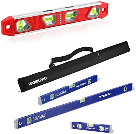 WORKPRO 12 Inch Torpedo Level and 3-Piece Spirit Level Set (12", 20 ...