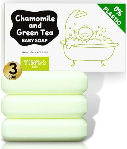 Amazon.com: TINOQ Hypoallergenic Organic Baby Soap Bar - Chamomile & Green Tea Oil - Gentle ...