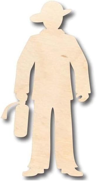 Amazon.com: Unfinished Wood Firefighter Fireman Shape Craft up to 46 ...