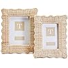Amazon.com - Two's Company Wicker Weave Handmade Photo Frame, Rattan ...