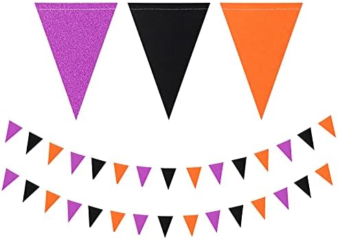 Amazon.com: 144 PCS 132 Ft Halloween Pennant Banner Triangle Flags ...