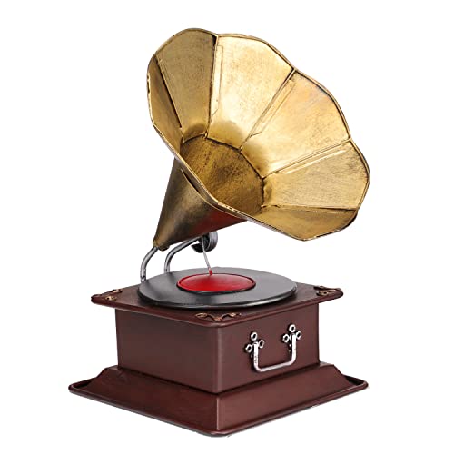 Facmogu Mini Vintage Gramophone Showpiece, Fake Record Player - Want It All