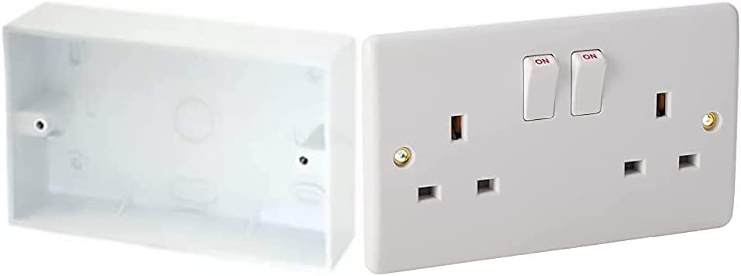 Abbasali13 A 2 Gang Sp Switched Socket 230 V Surface | Desertcart Japan
