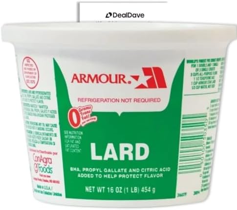 Amazon.com : 100% Pure All Natural Pork Lard 1 lb. (16 oz.) one pound ...