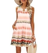 SimpleFun Tshirt Dresses for Women Sleeveless Floral Sun Dress Casual ...