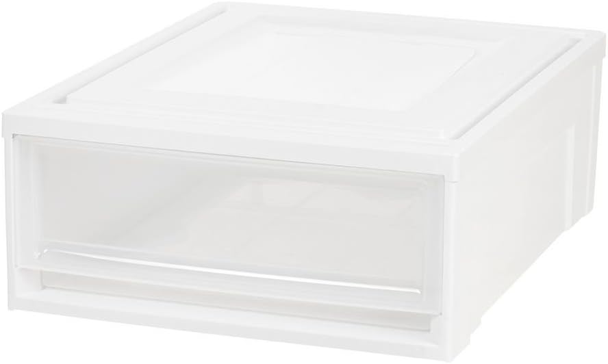 Amazon.com: IRIS USA 22qt Plastic Clear Stackable Shallow Storage ...