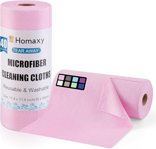 Amazon.com: KitchLife Microfiber Cleaning Cloth Roll - Tear-Away Towels ...