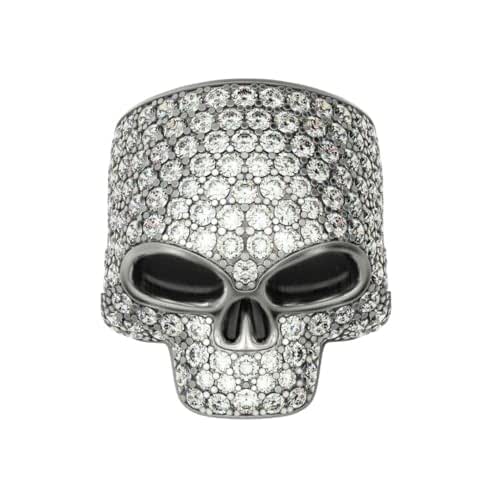 Amazon.com: Full Iced Out Round Moissanite Diamond Gothic Alien Face ...